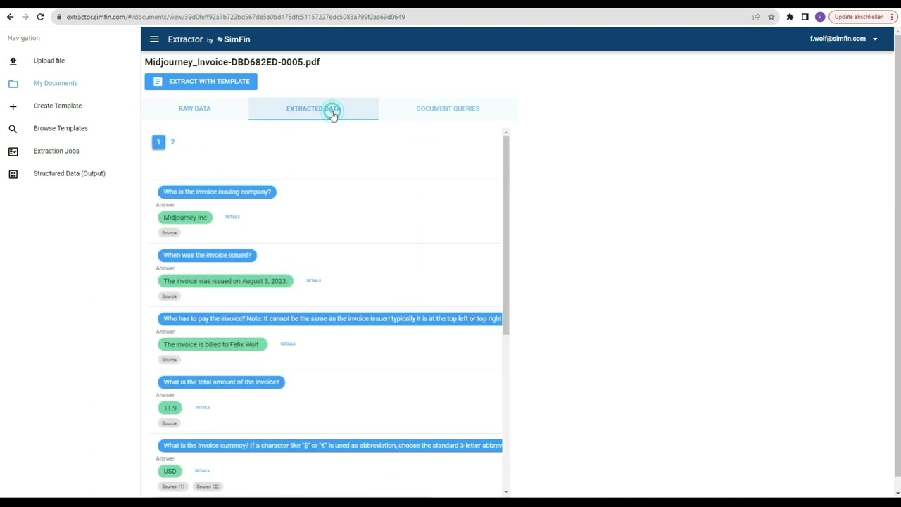 How to extract data from PDF documents with SimFin's Data Extractor?