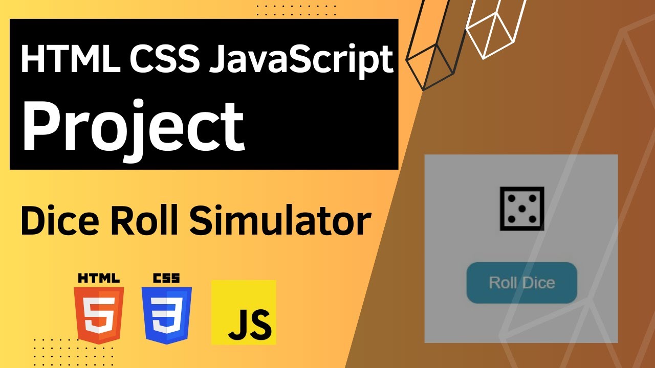 HTML CSS JavaScript project - Dice Roll Simulator
