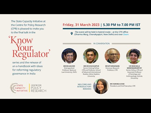 ‘Know Your Regulator’ Finale and Release of an e-Handbook with Ideas for Regulatory Reform