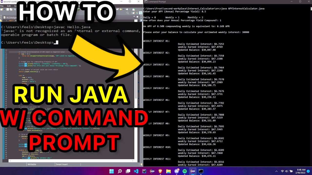 How to Run Java Program & Take Arguments inside Command Prompt