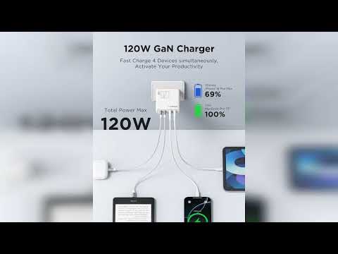 Review: PISEN 120W USB C Charger - 120W 4-Port GaN USB C Charger Block Fast Charging with 6FT ...