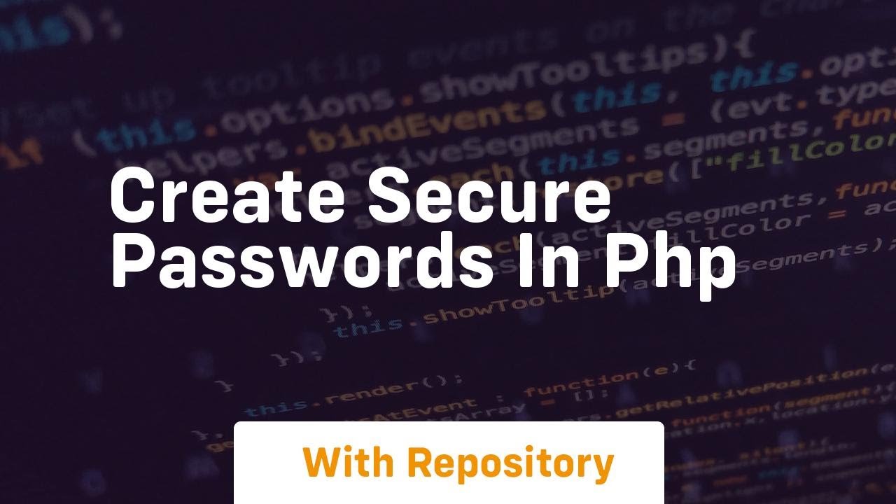 Create secure passwords in php
