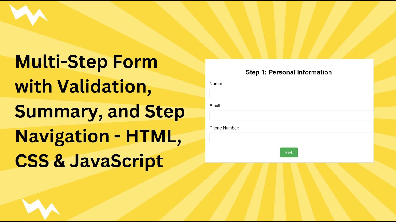 Multi-Step Form with HTML, CSS, and JavaScript | Step-by-Step Guide 📝👨‍💻
