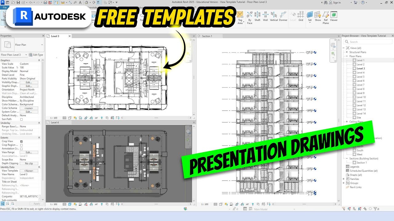 Free Templates | Get Stunning Architectural Drawings in Revit (NO Photoshop)