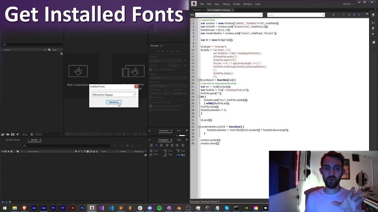 Adobe Scripting QuickTip - Get Installed Fonts