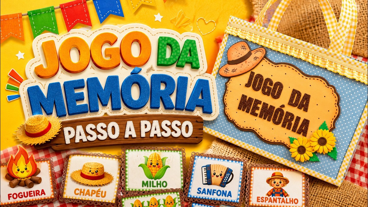 Jogo da Memória Junino em EVA – Passo a Passo Fácil - LF115