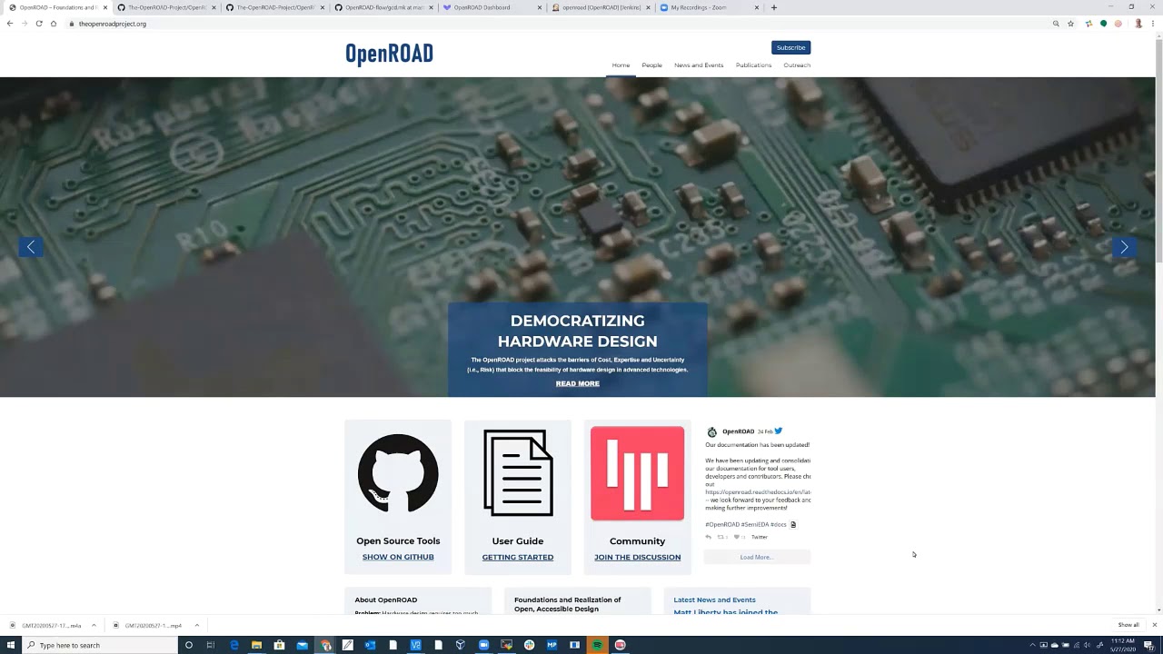 OpenROAD and efabless OpenLane at the CHIPKIT tutorial, ISCA-2020