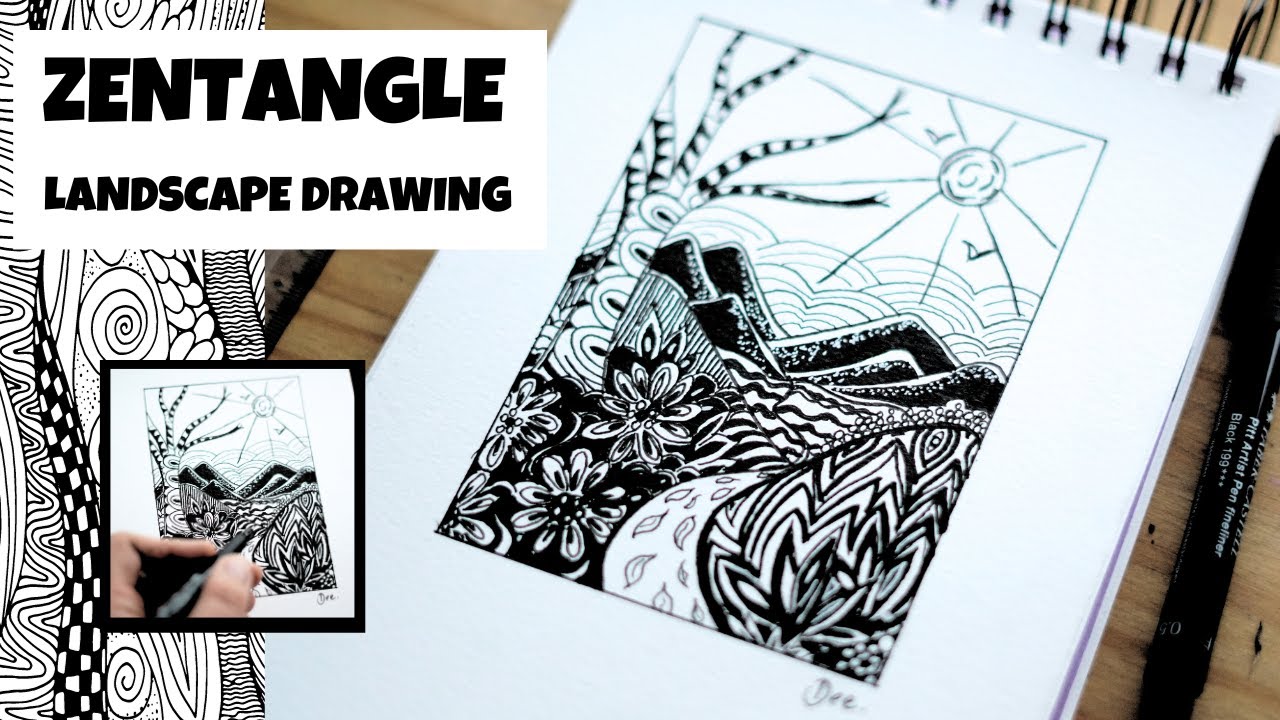 Zentangle Landscape Drawing: An Easy Beginners Guide!