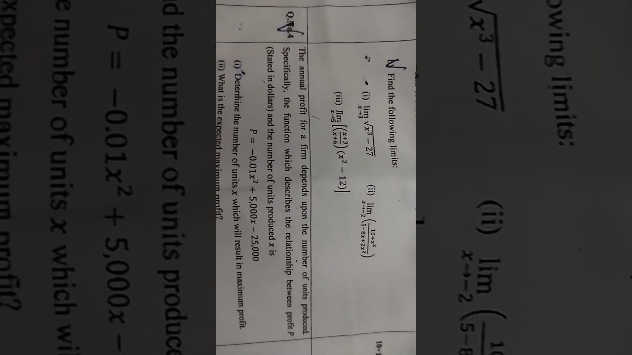 AIOU past paper code 1429 B.A Business Mathematics spring 2022