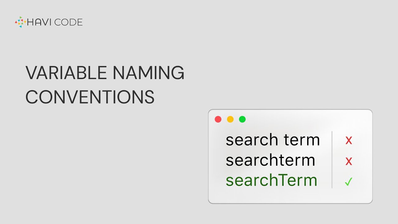Variable naming conventions | Good coding practice | Havi Code