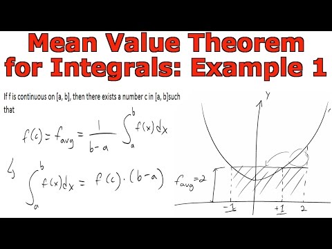 Mean Value Theorem for Integrals: Example 1