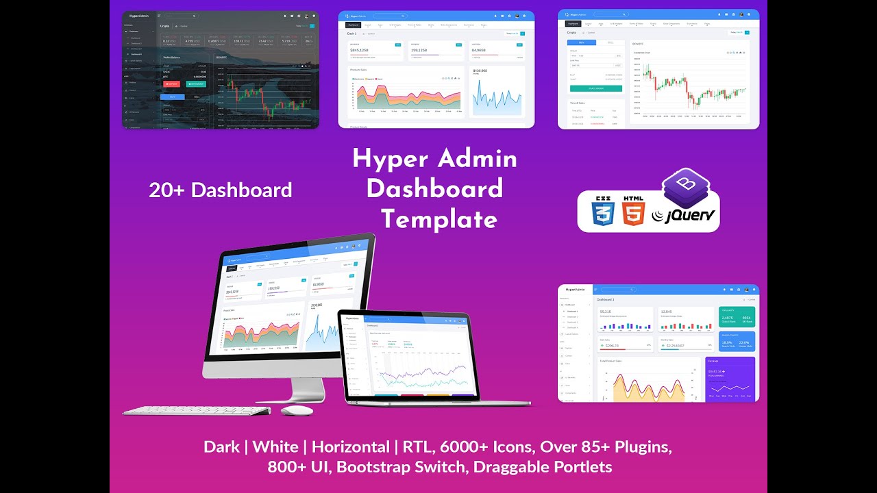 Hyper Responsive Bootstrap Admin Dashboard Template