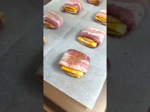 3 Ingredient Bacon Wrapped Cheese Crackers #kroger