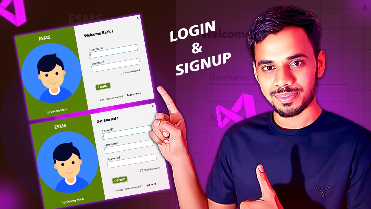 Complete Login Form and Registration form design with SQL Server Database using C#