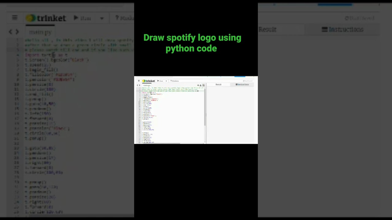 drawing #spotify #logo using #python #code #programming #technology #tech #compiler #coding #trinket