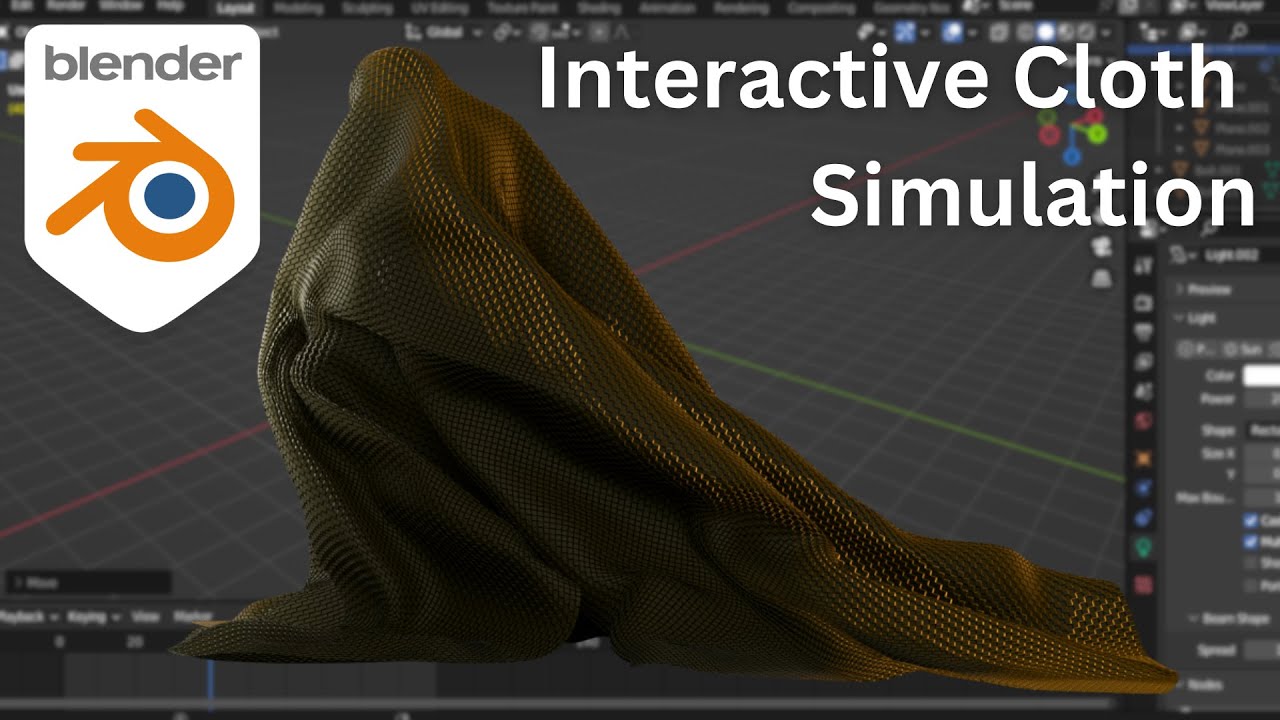 Interactive Cloth Simulation | blender tutorial