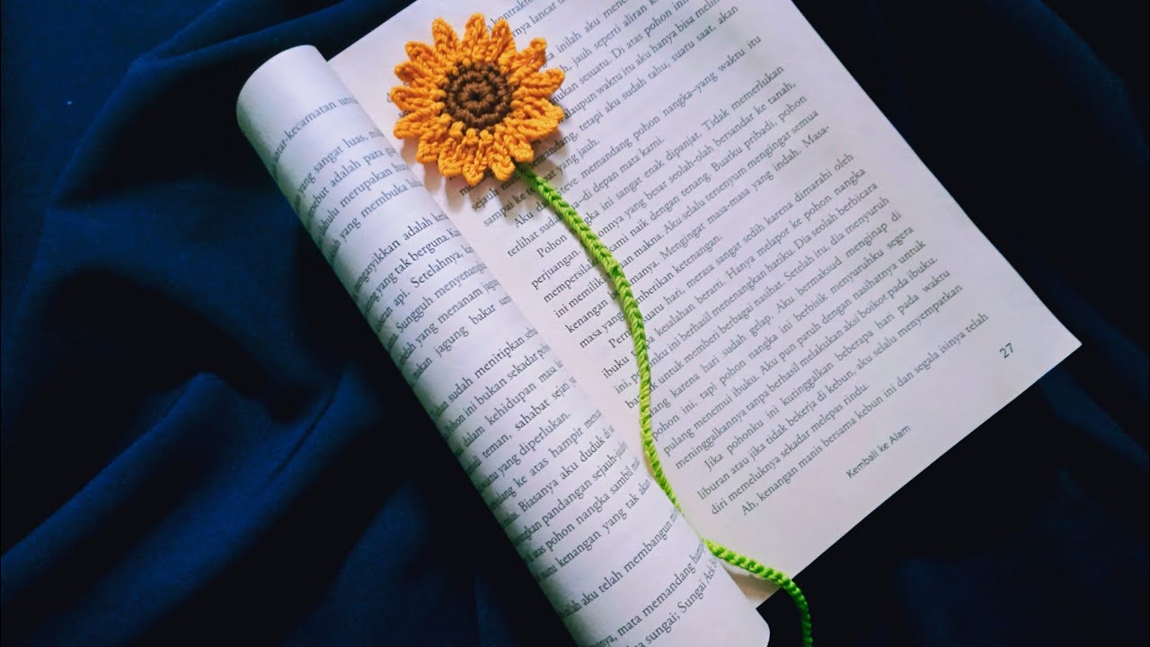 Easy Way to Crochet Sunflower Bookmark | Crochet Bookmark