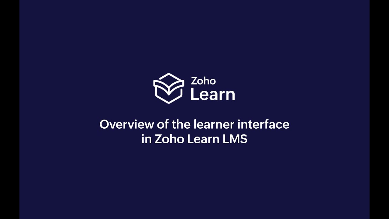 Learner interface - Zoho Learn