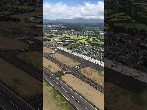 Lihue Kauai Hawaii airport overview from helicopter