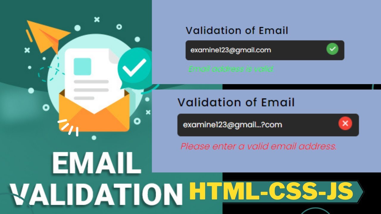How To Create Email Validation in HTML CSS JavaScript | Website Email Validation | Jon Brayden Codes