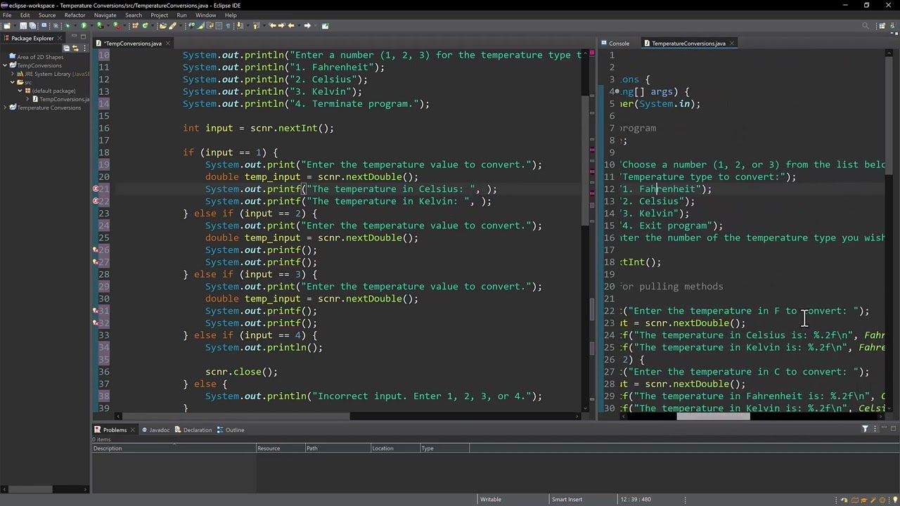 Temperature Conversion Program with User Input (Java)