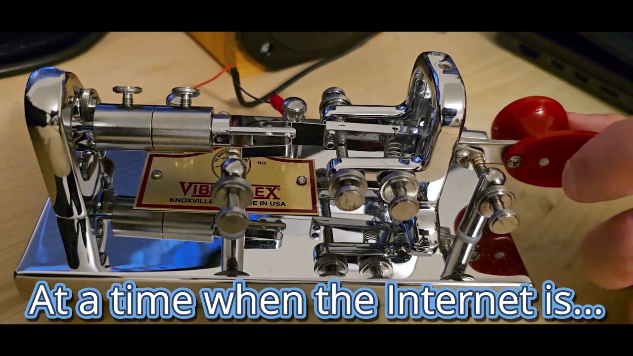 Calling CQ in Morse code with a 1905 Vibroplex key