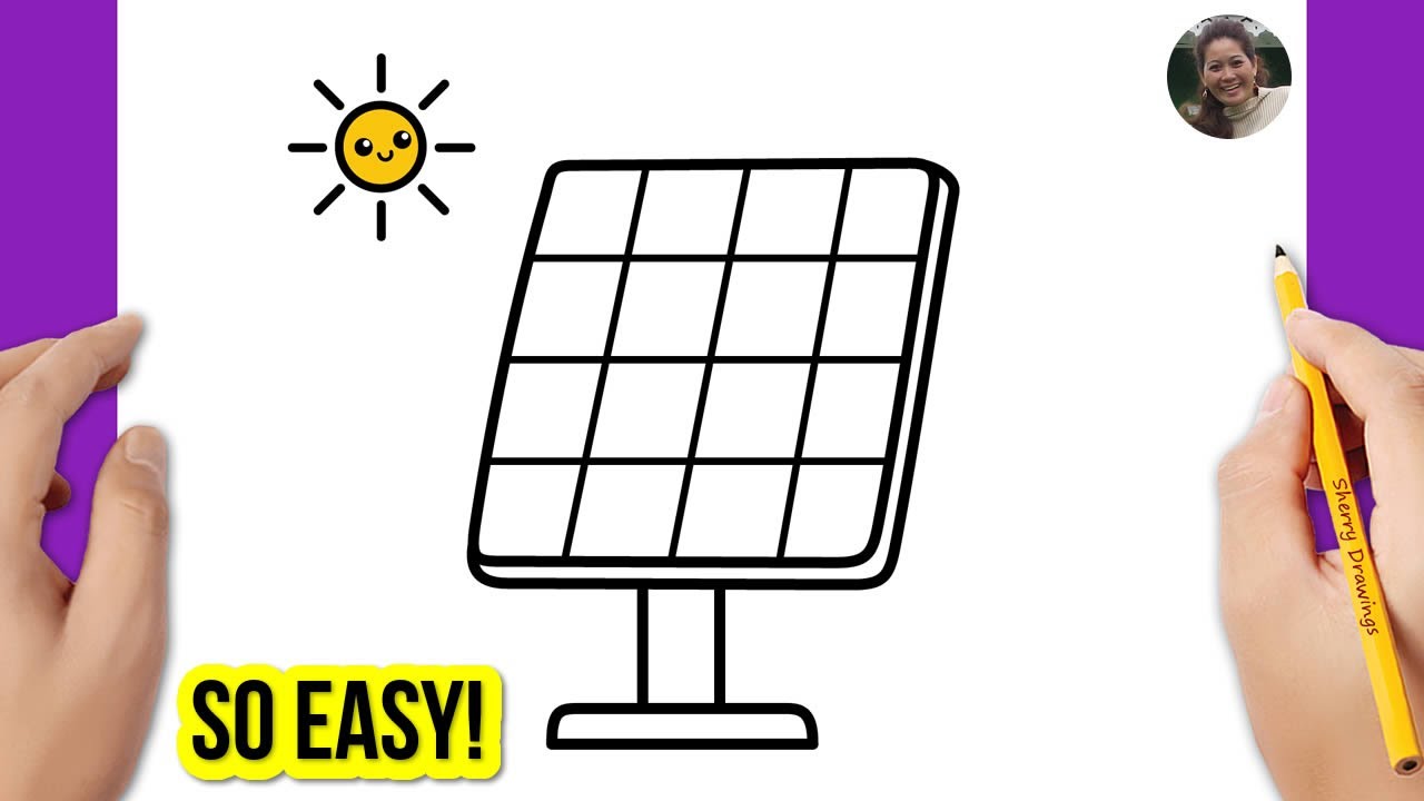 How to Draw a Solar Panel | Easy Step by Step Drawing