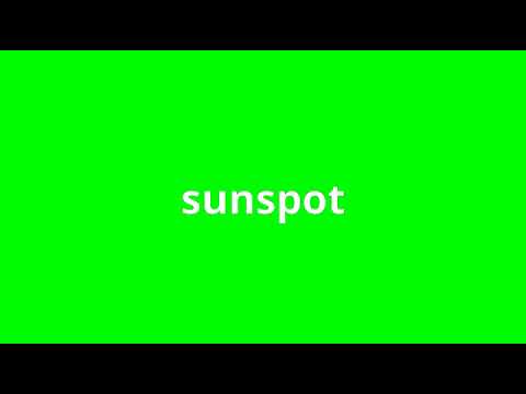 what is the meaning of sunspot