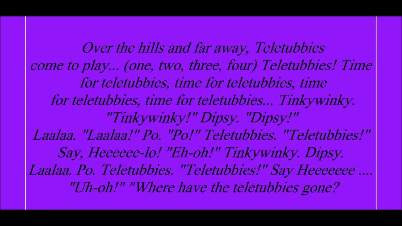 Teletubbies Theme Song Lyrics