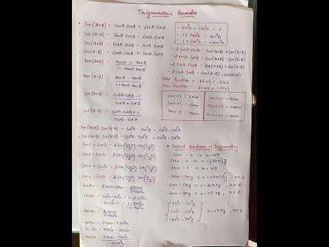 All trigonometry formulas of class 11th#formulas