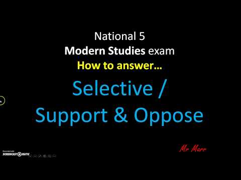 Selective / Support and Oppose questions – Belmont Modern Studies