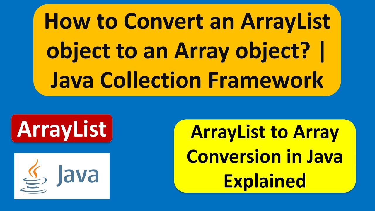 How to Convert an ArrayList object to an Array object? | Java Collection Framework
