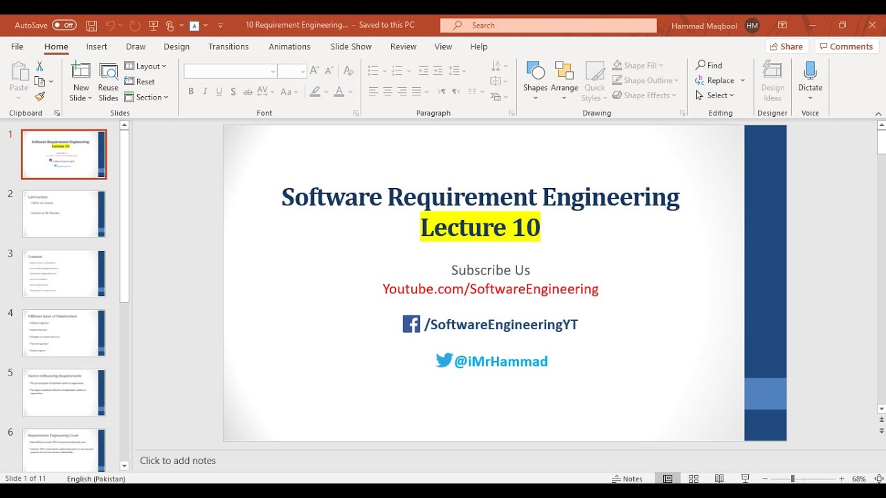 Lecture 10 | Software Requirement Engineering