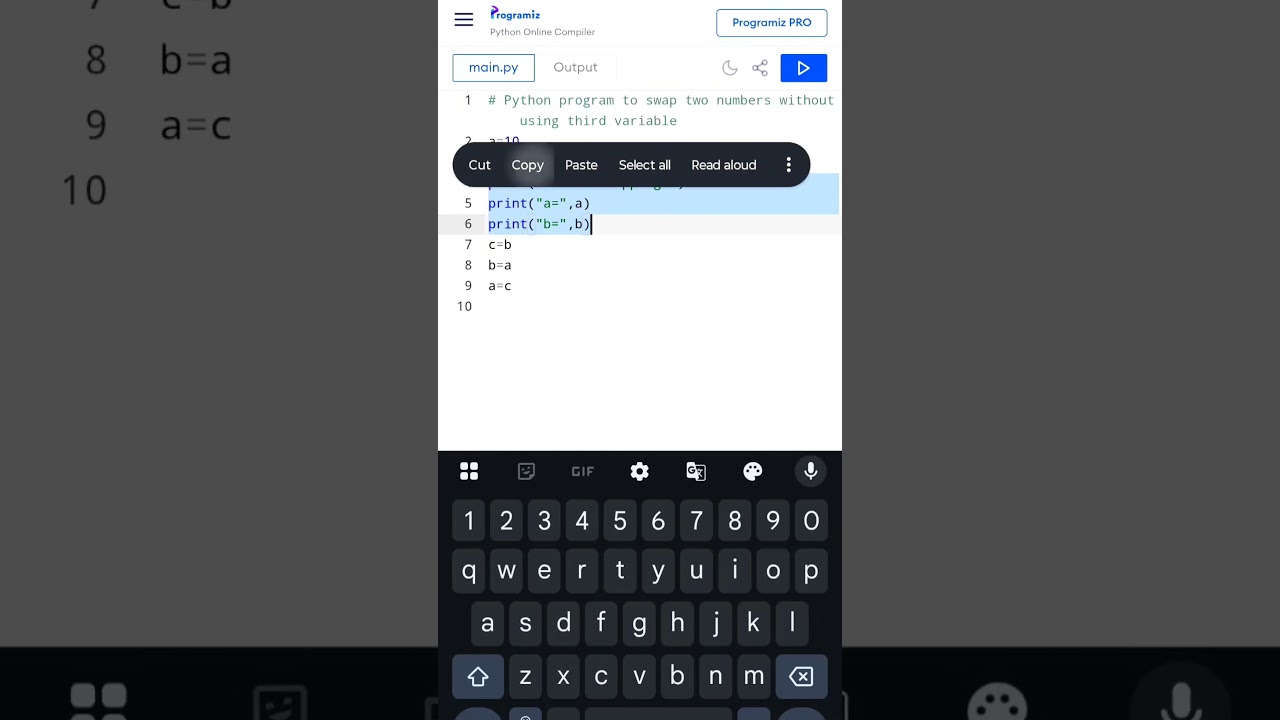 Python Program to Swap Two Numbers Without Using a Temporary Variable  Python Tutorial for Beginners