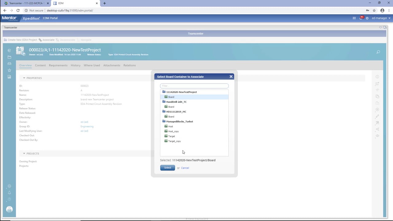 Teamcenter Active Workspace Integrated with EDM