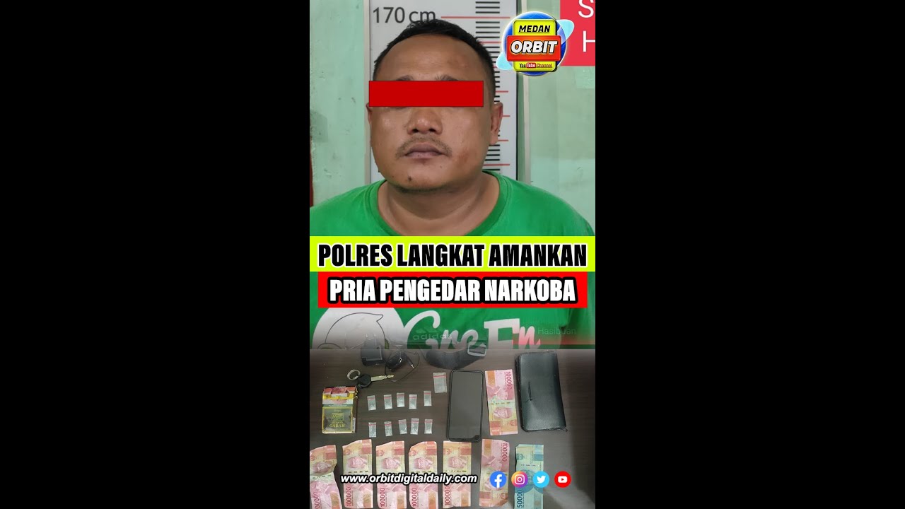 POLRES LANGKAT AMANKAN PRIA PENGEDAR NARKOBA #shorts