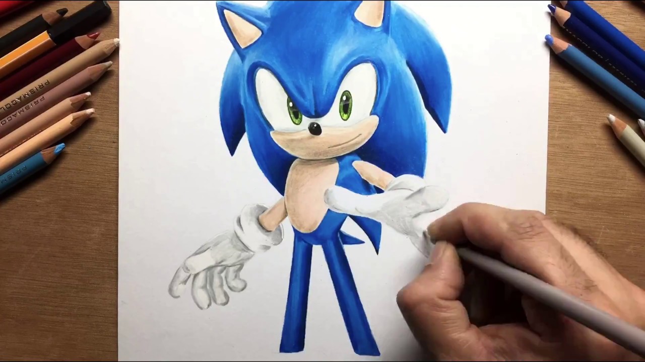 Drawing: Sonic The Hedgehog - Timelapse | Artology
