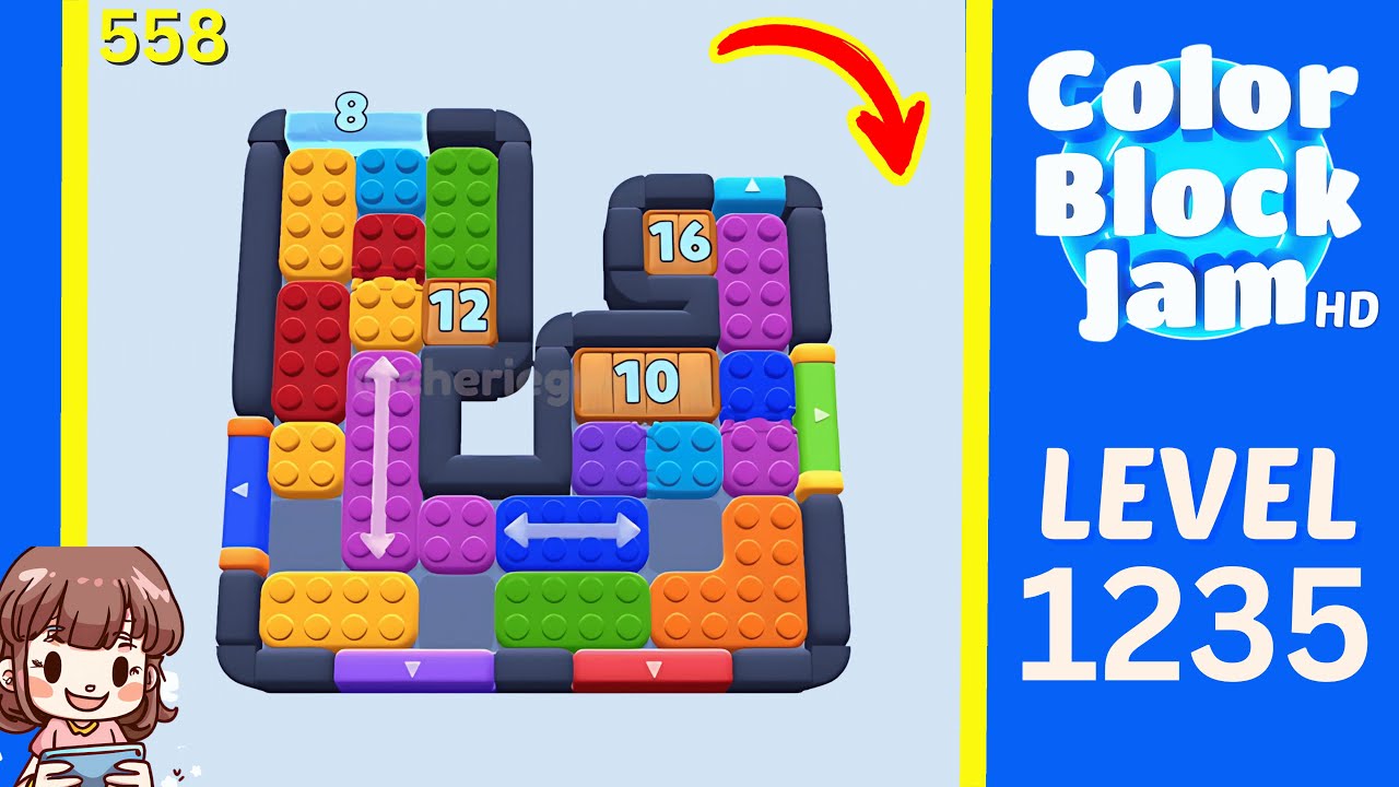 Color Block Jam Level 558 (1235) Solution Walkthrough