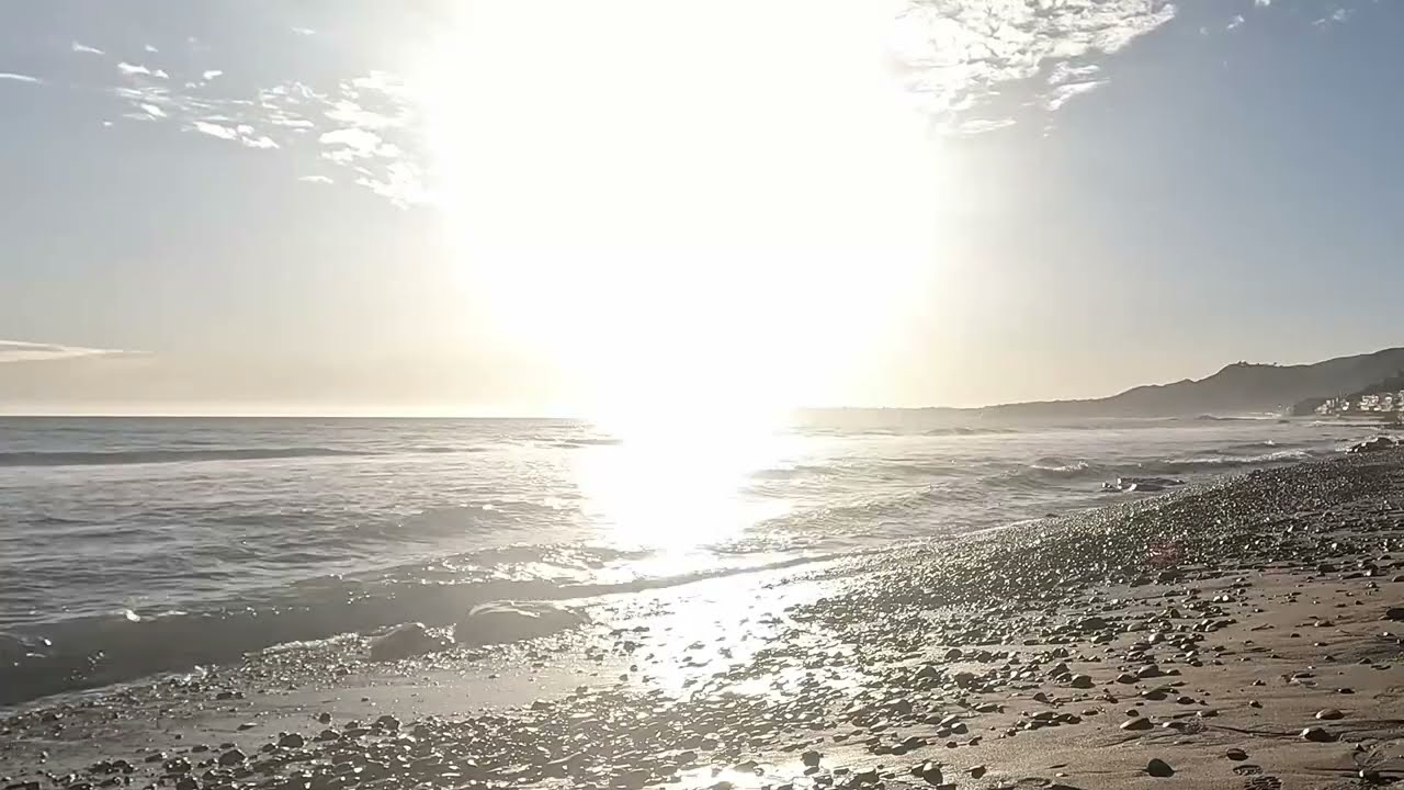 White Noise for Sleep and Relaxing| Sunset| [4K ASMR] PERFECT SUNSET Ocean Waves, Beach Sunset