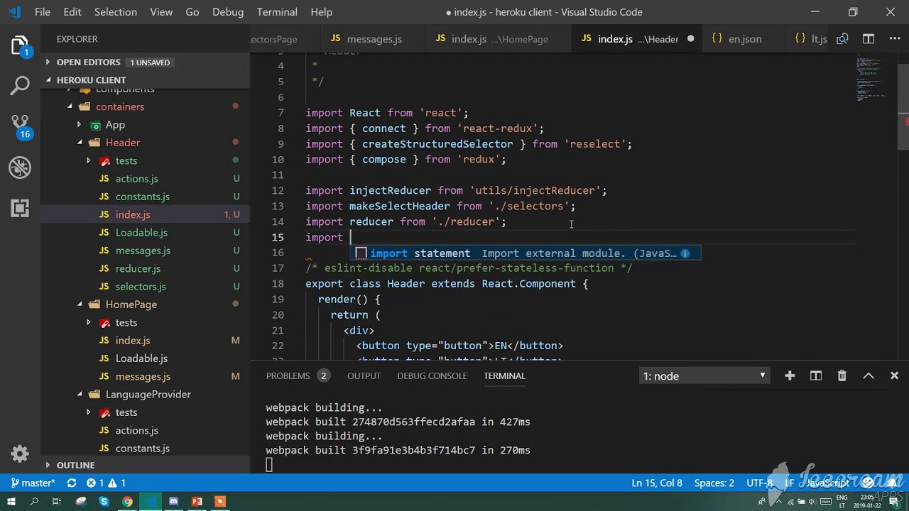 React Multilanguage & Persist Store
