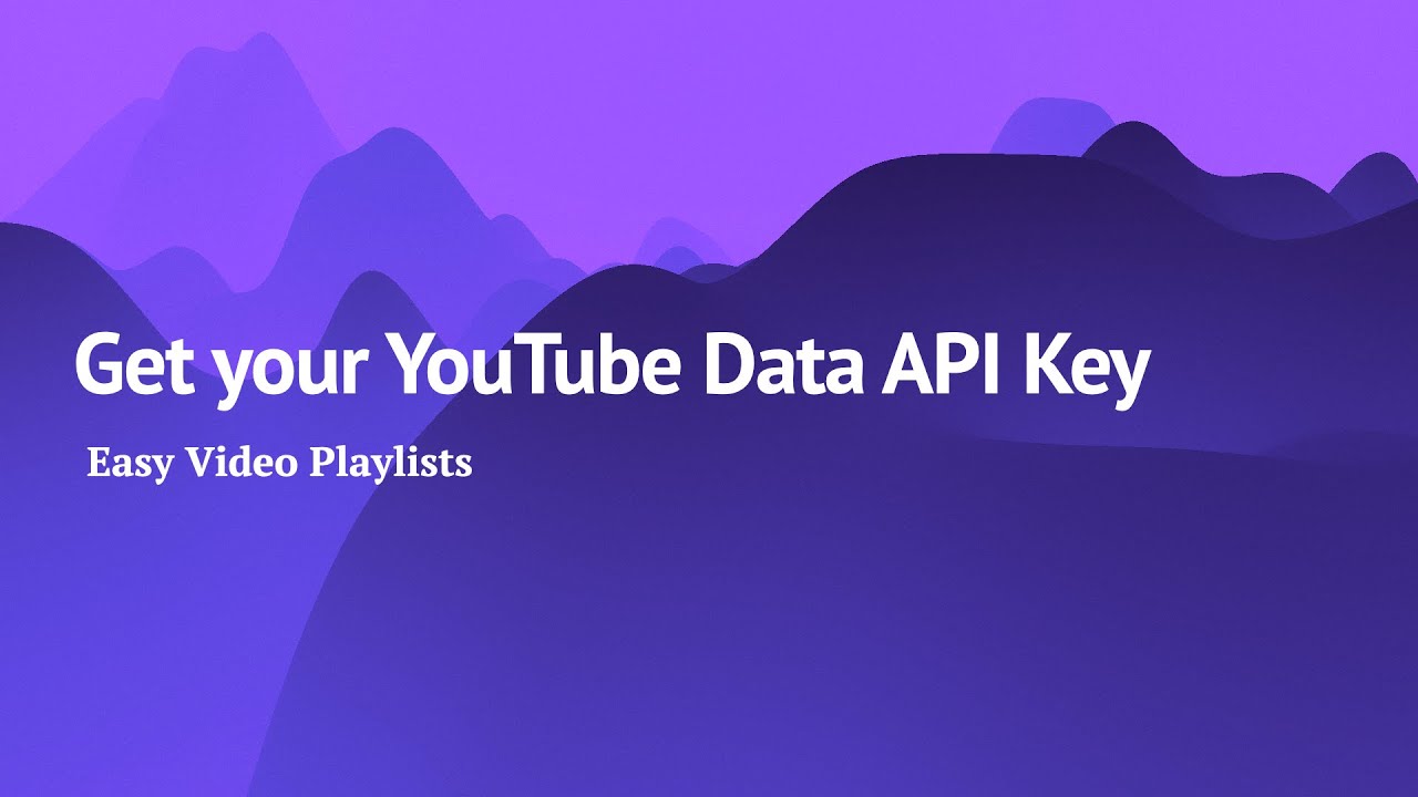 How to generate YouTube data v3 API key