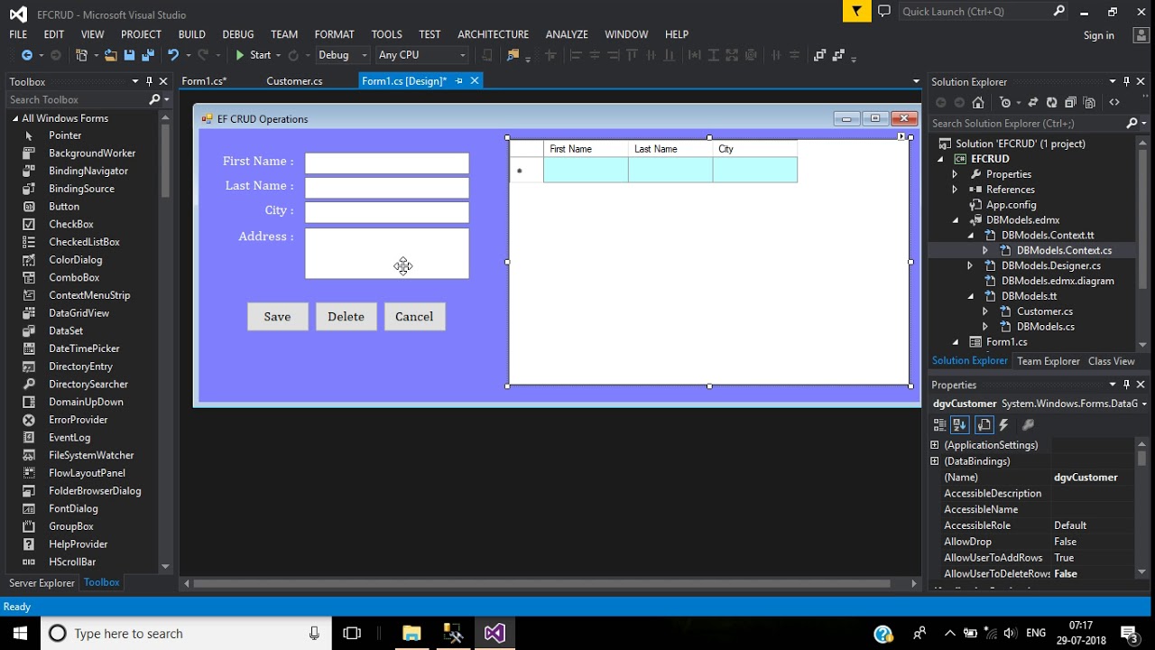 C# - Entity Framework CRUD Operation - Part 03