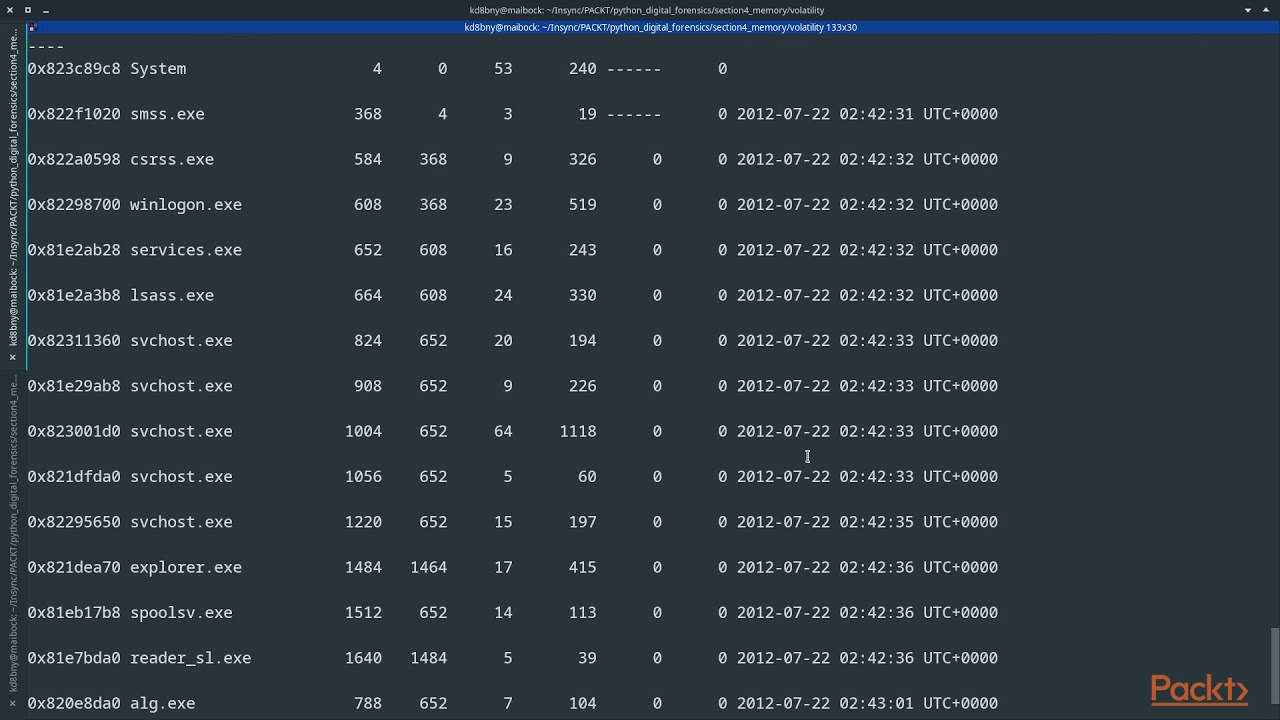 Python Digital Forensics  :  Analyzing Windows Memory | packtpub.com
