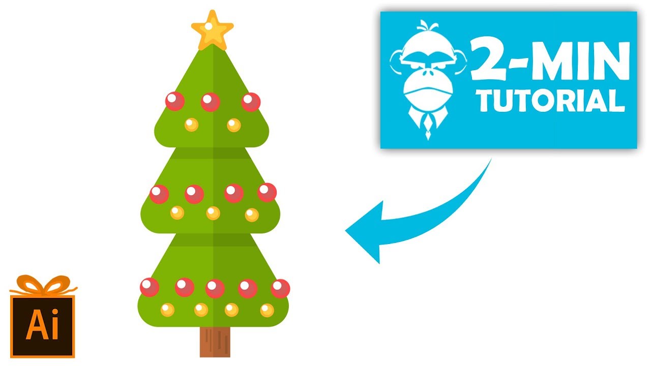 Flat Design Christmas Tree - Illustrator Tutorial