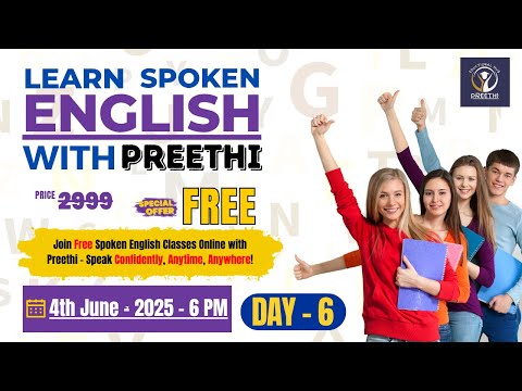 LEARN FREE SPOKEN ENGLISH WITH PREETHI ( DAY - 6 ) #english #spokenenglish #preetieducationalhub