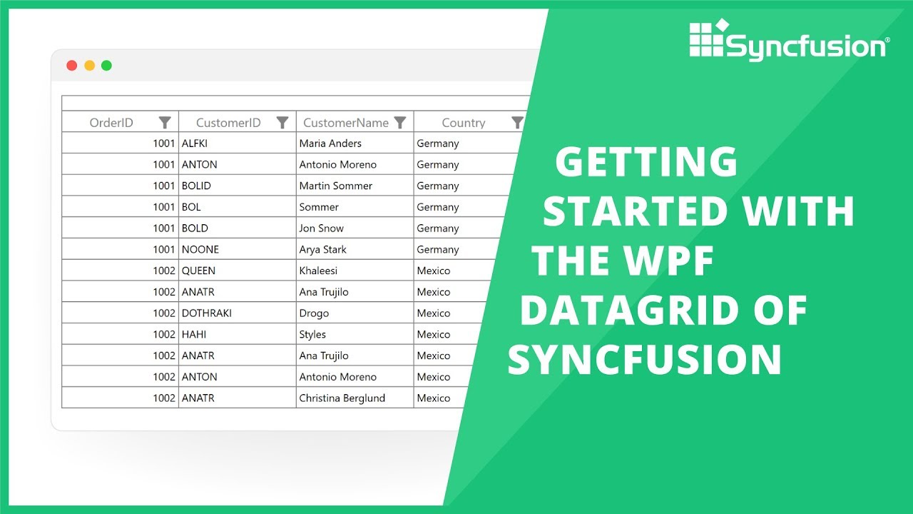 Getting Started with the WPF DataGrid of Syncfusion