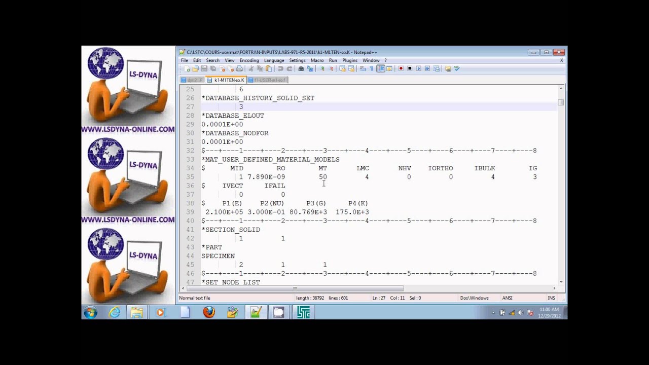 LSDYNA Tutorial USER MAT Tutorial