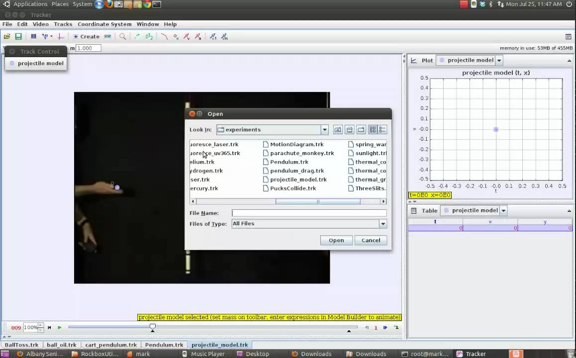 Open Source Physics: Tracker demo