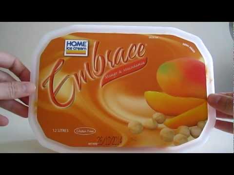 Ice cream review - Home Ice cream 1.2L Mango & macadamia ripple