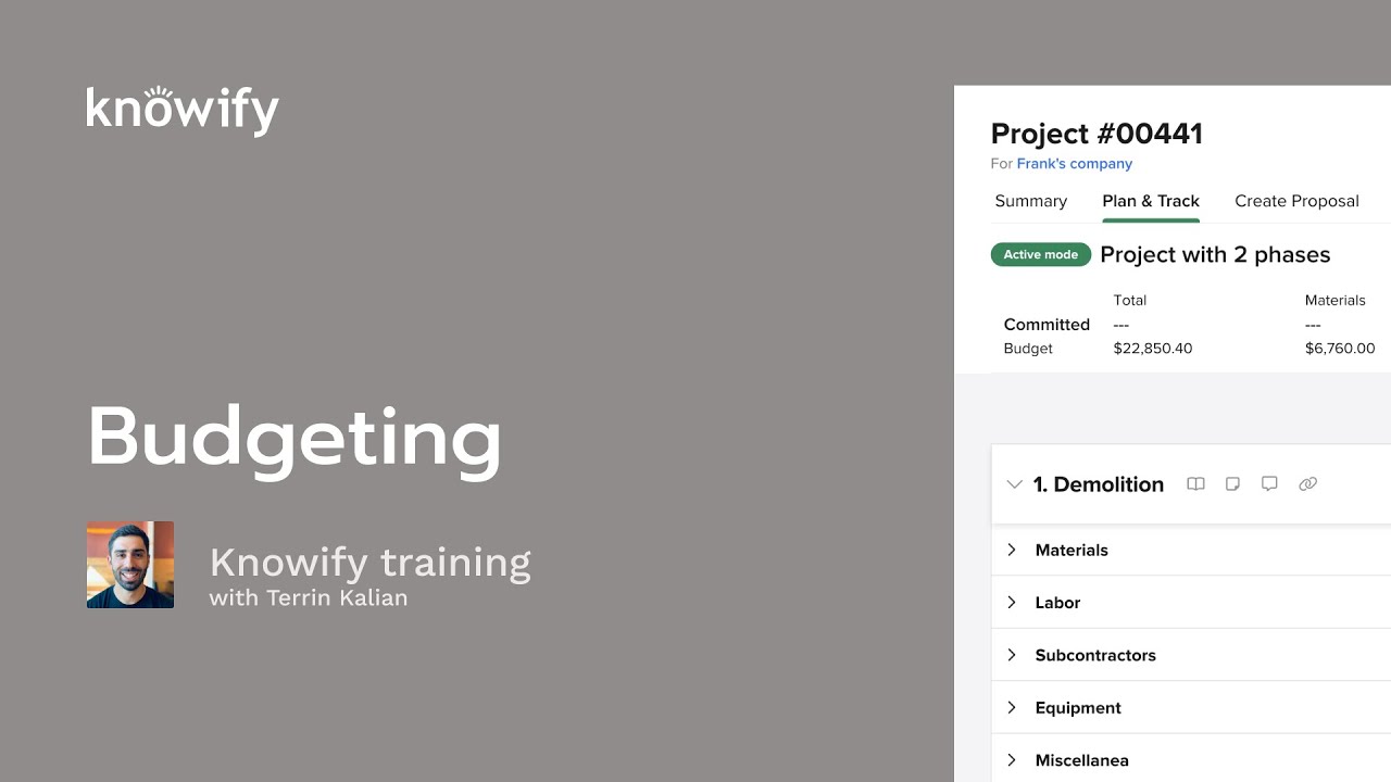 Knowify training: Budgeting